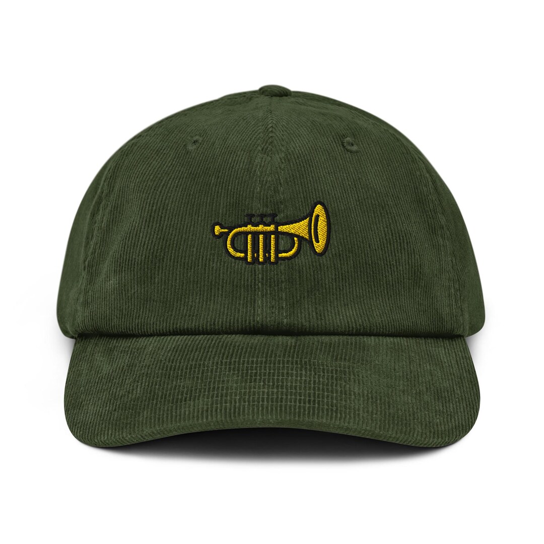 Trumpet Hat Embroidered Corduroy Cap Musician Gift Brass Instrument ...