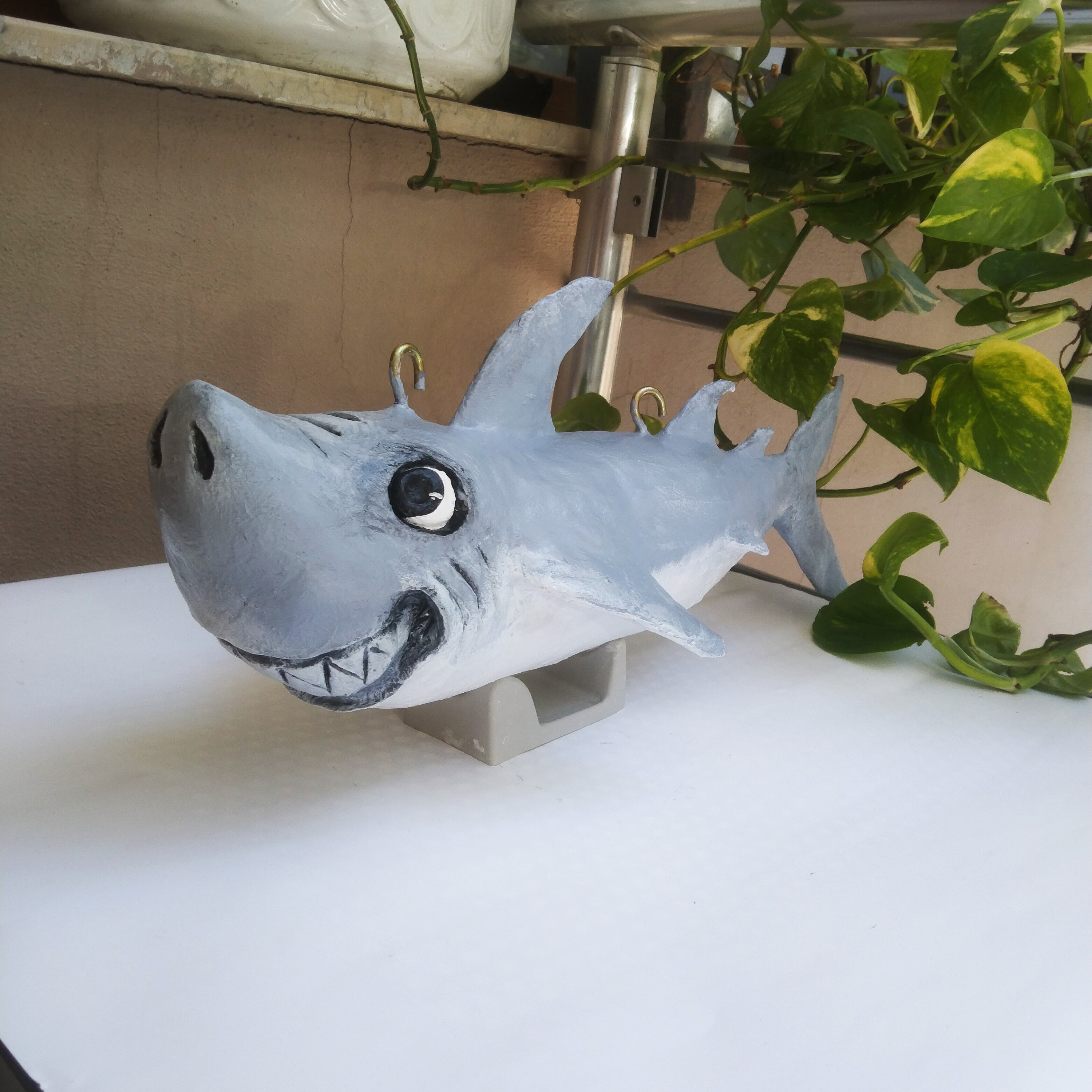 Paper Clay Sculpture, Paper Mache Shark, Paper Clay Art,paper Mache ...