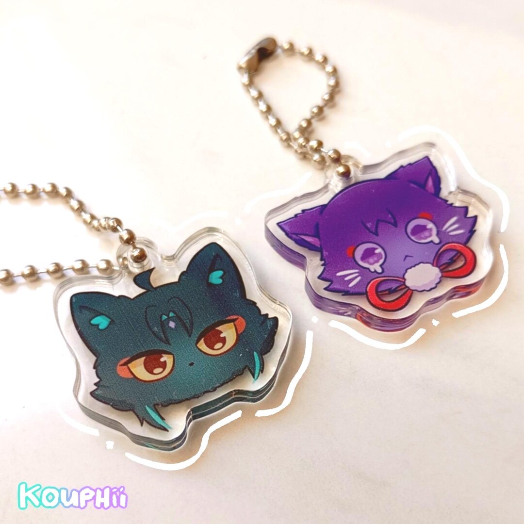 Scaramouche and Xiao Cat Mini Keychain Genshin Impact (scarameow) - Etsy