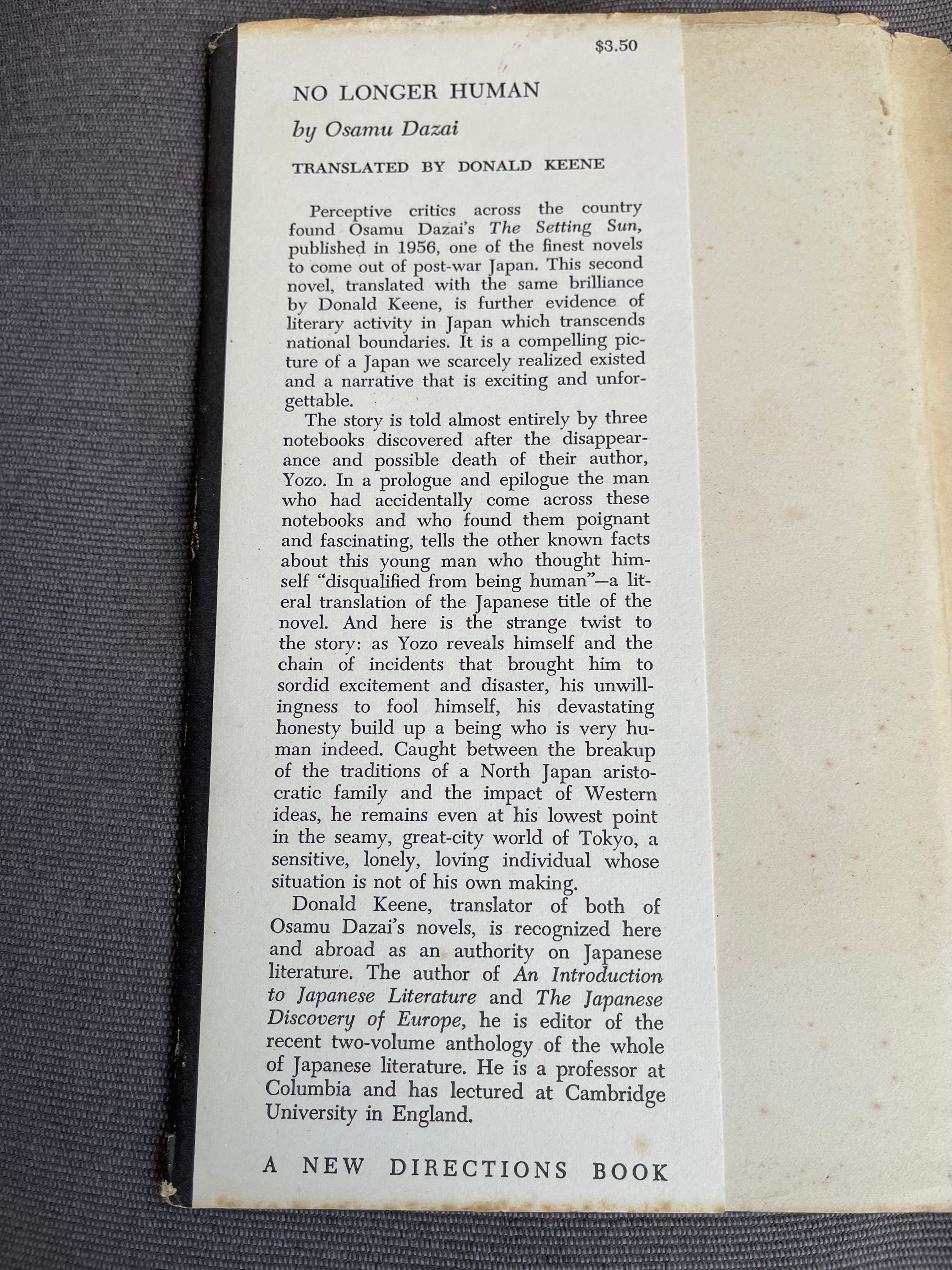 No Longer Human (1958) First Edition First Printing by Osamu Dazai ...