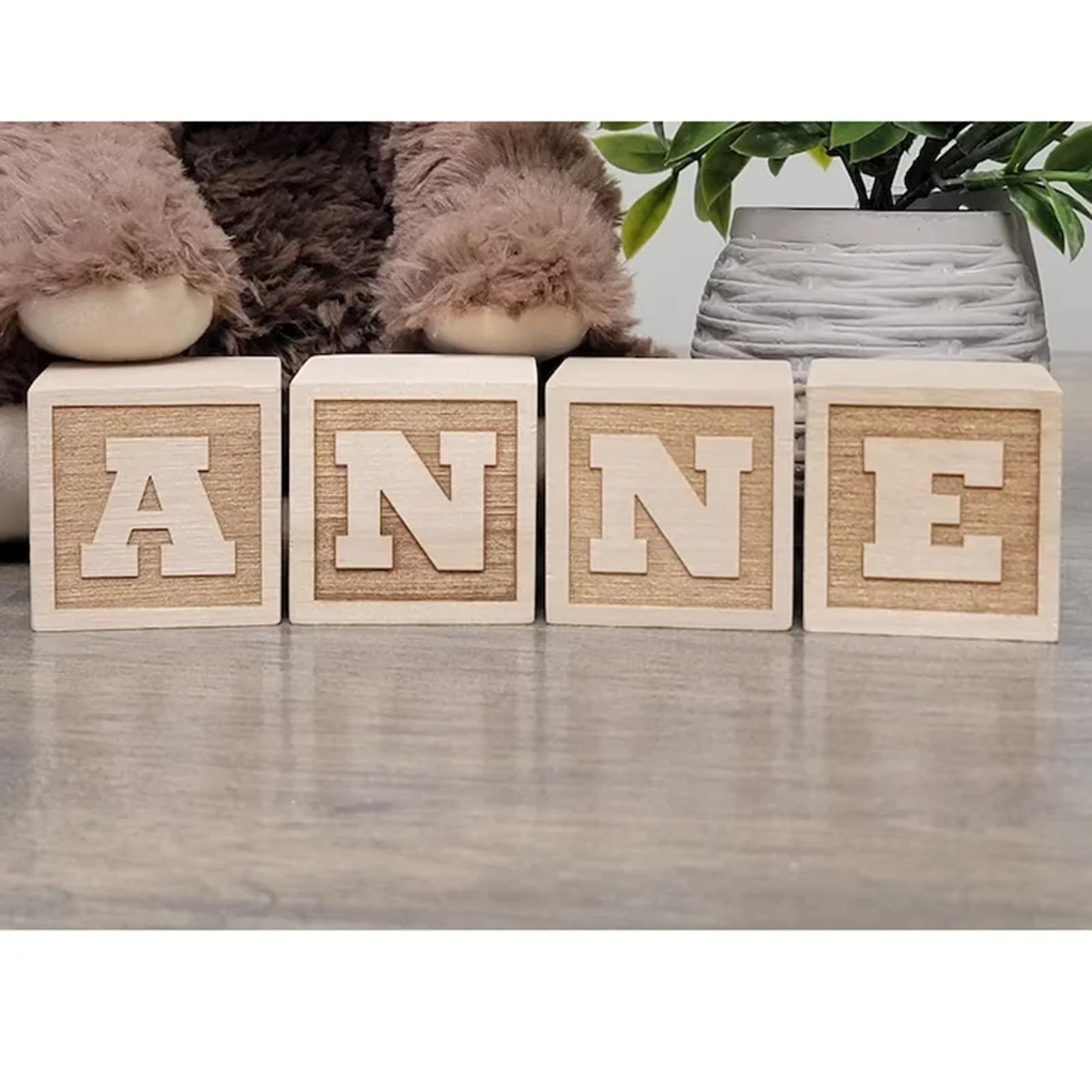 Personalized Wooden Name Blocks, Engraved Alphabet Baby Toy - Etsy
