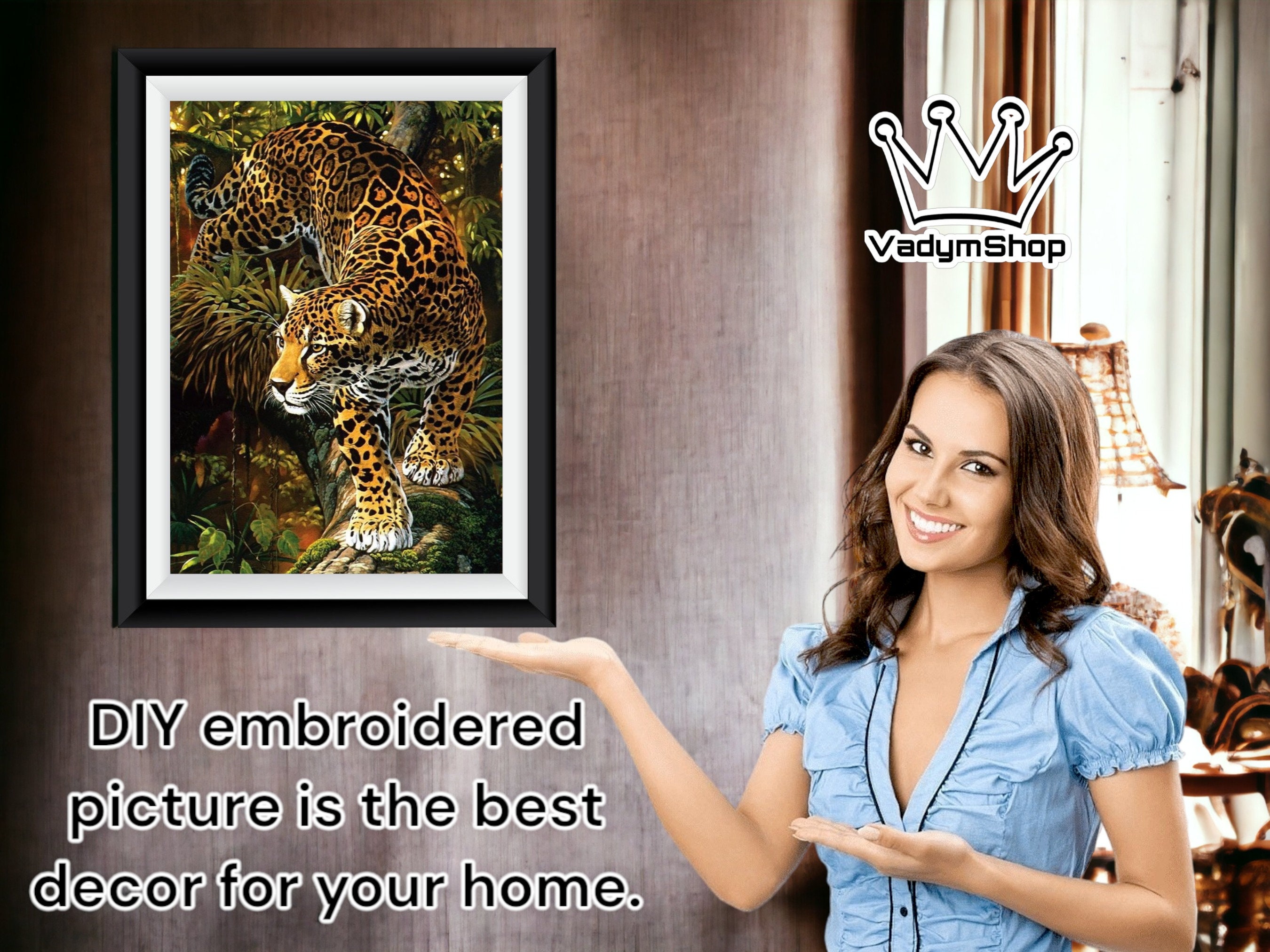 DIY Bead Embroidery Kit predator Tigers. Beaded Needlework. Beadwork ...