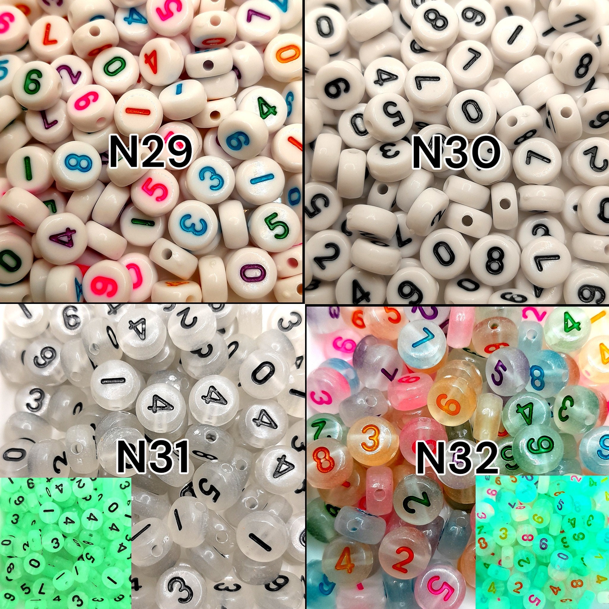 Beads With Letters Numbers Emoticons for Making Bracelets - Etsy
