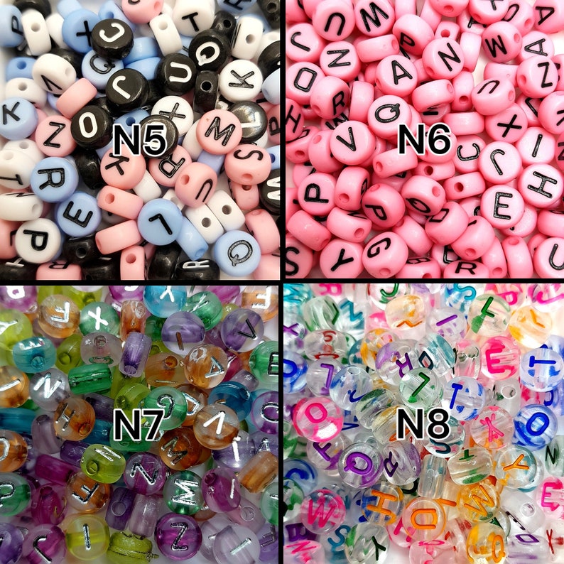 Beads With Letters Numbers Emoticons for Making Bracelets - Etsy