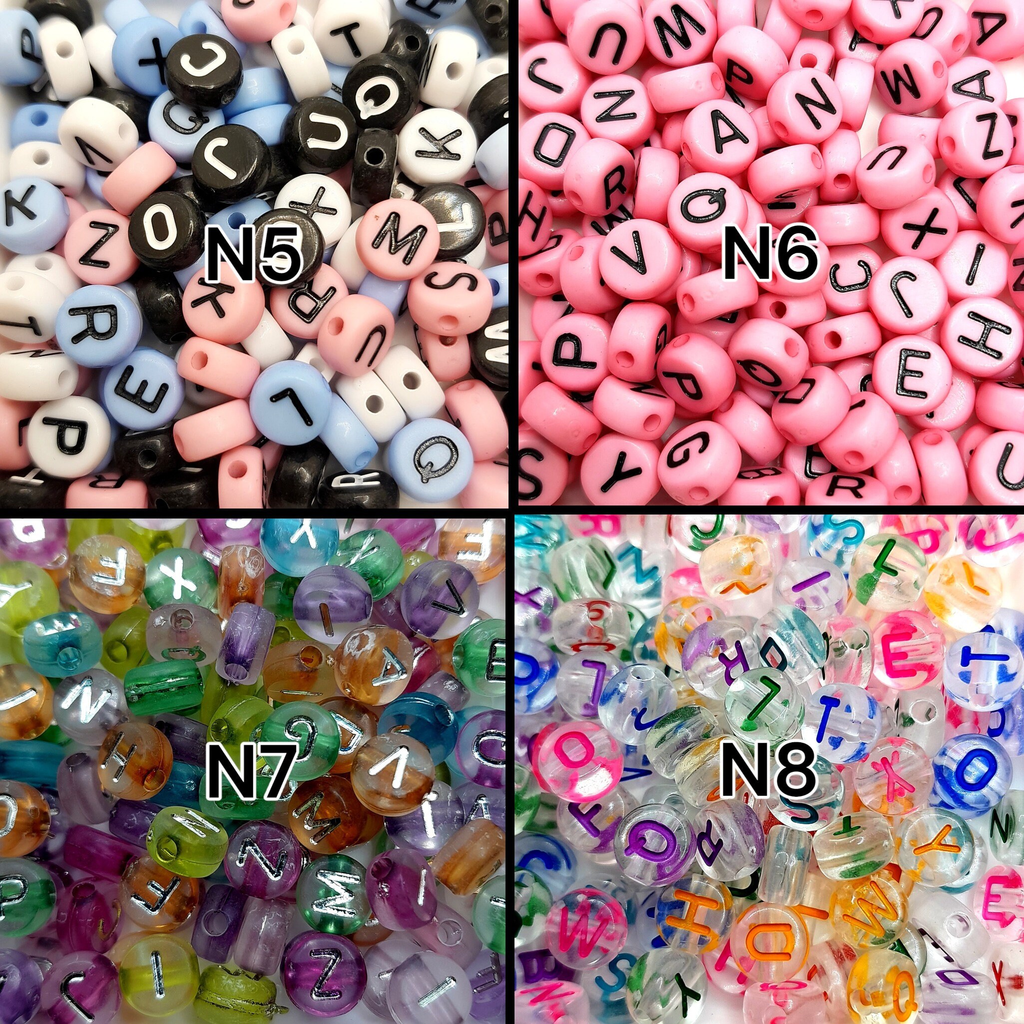 Beads With Letters Numbers Emoticons for Making Bracelets - Etsy