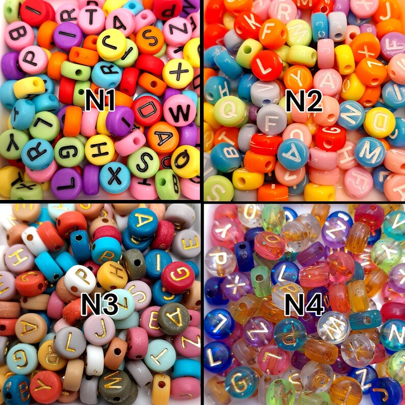 Beads With Letters Numbers Emoticons for Making Bracelets - Etsy