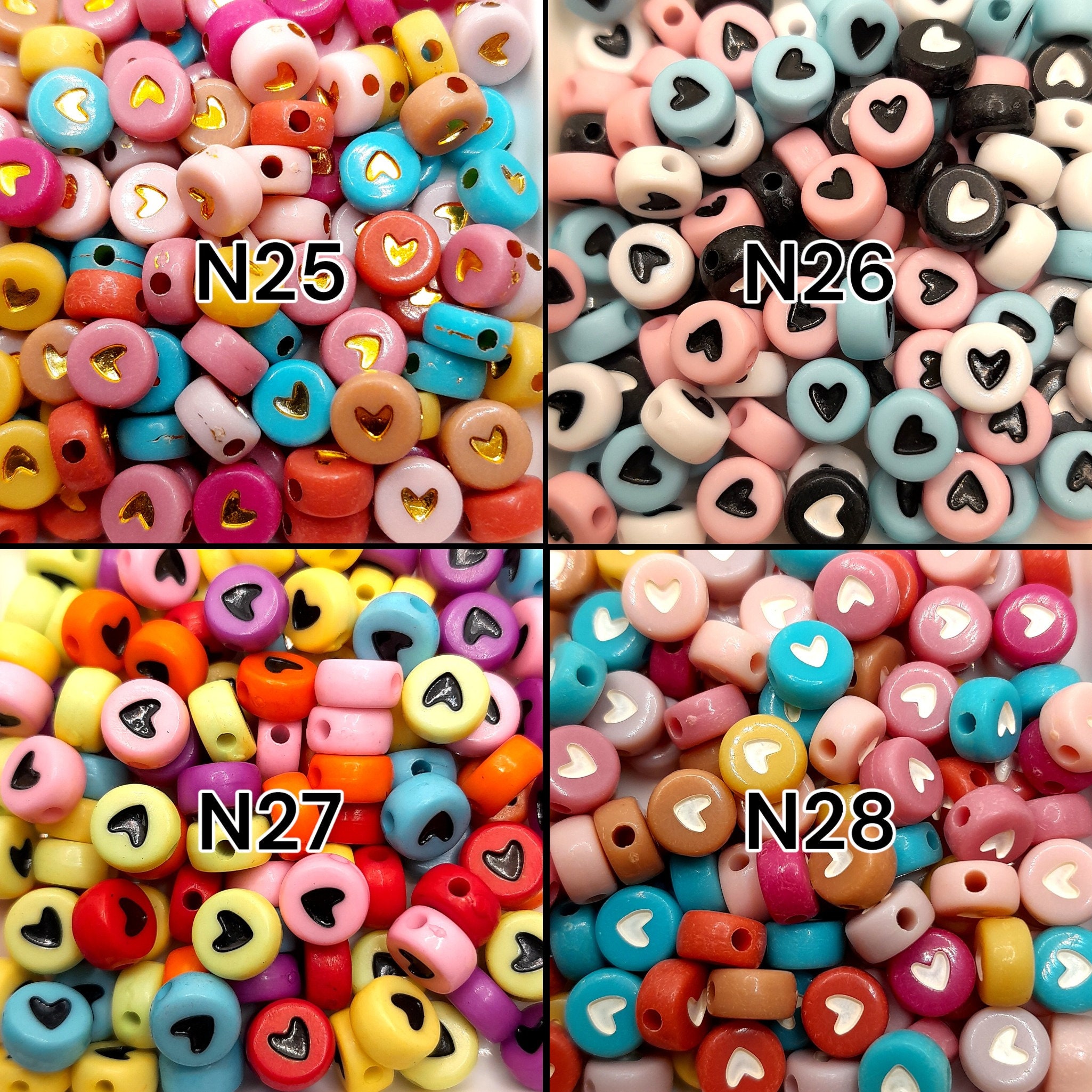Beads With Letters Numbers Emoticons for Making Bracelets - Etsy