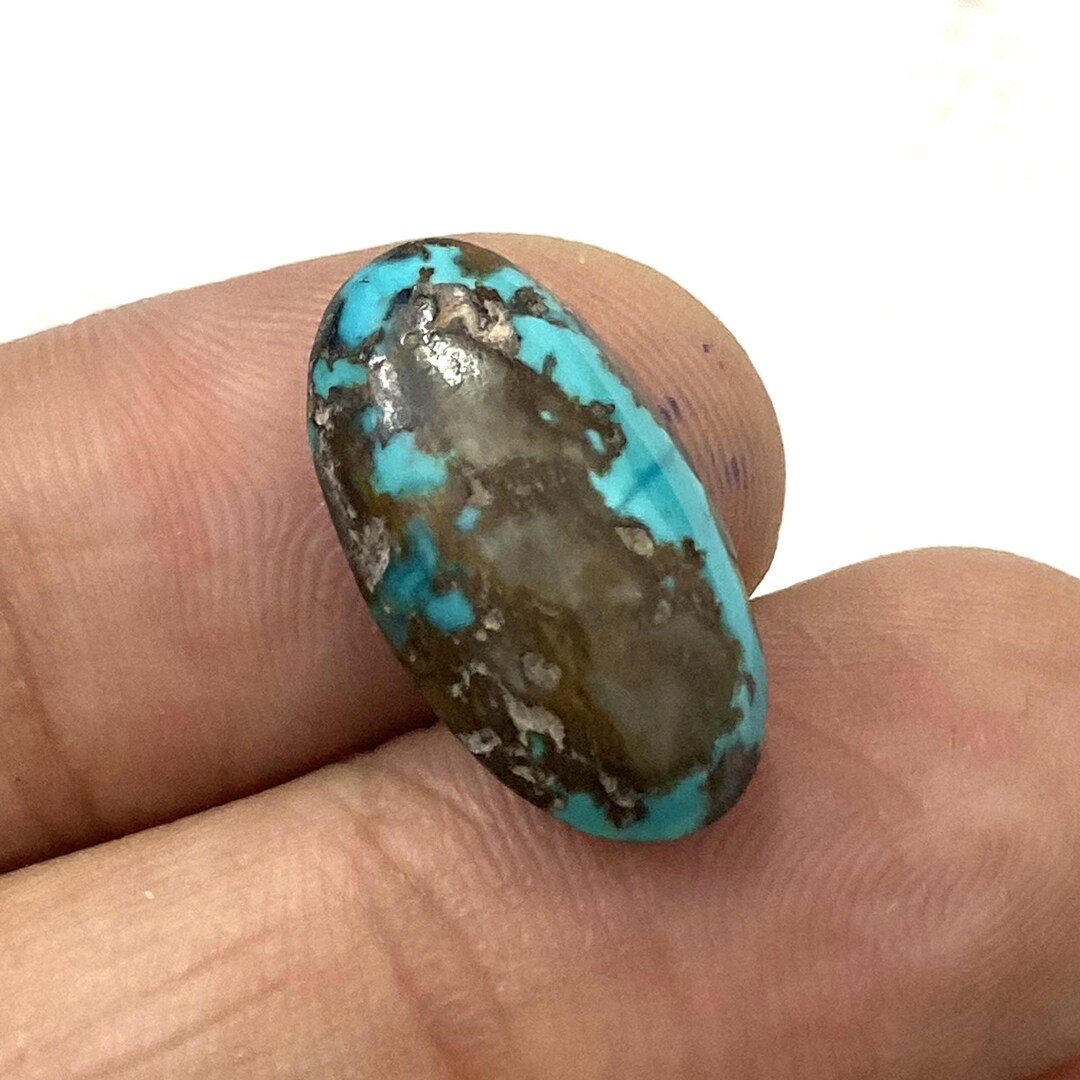 Natural Peshawar Turquoise Cabochon: Oval Gemstone for Jewelry (20x11x7 ...