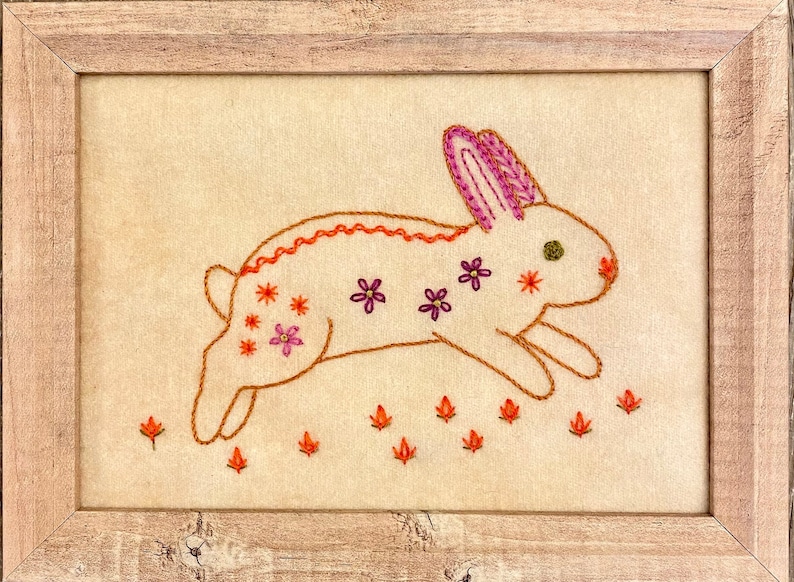 Spotty Rabbit PDF Pattern for Hand Embroidery on Wool or Linen Type ...