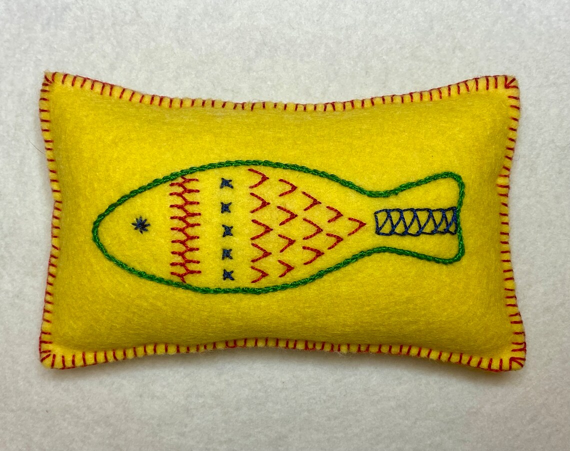 Swedish Salmon Pincushion PDF Pattern for Hand Embroidery on Wool Felt ...