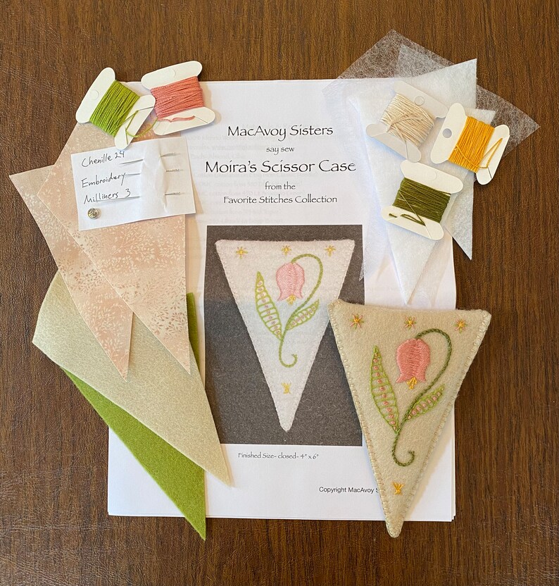 Moira’s Scissor Case Kit With Materials and Pattern for Hand Embroidery ...