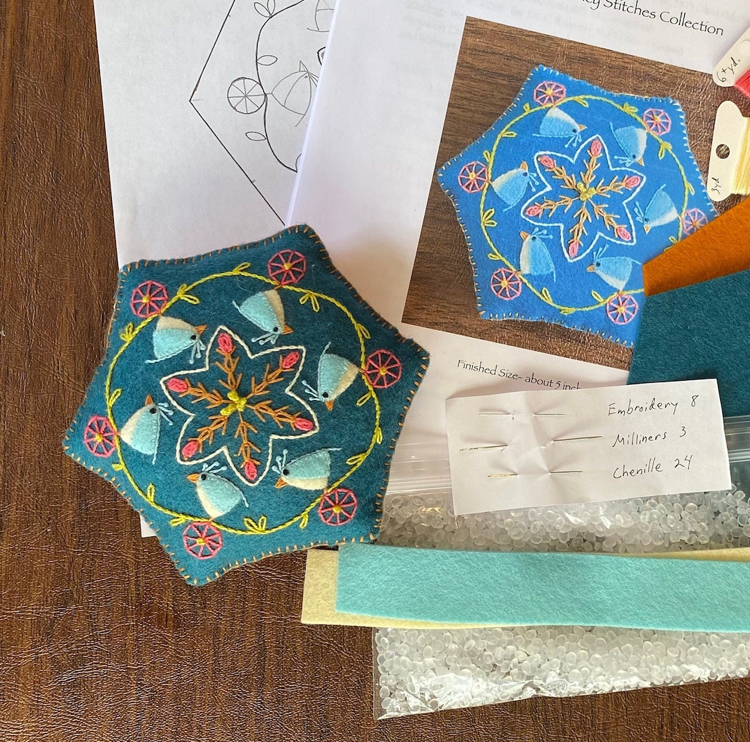Little Bird Pincushion Kit With Pattern and Materials for Appliqué and ...