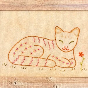 Stripedy Cat PDF Pattern for Hand Embroidery on Wool or Linen Type ...