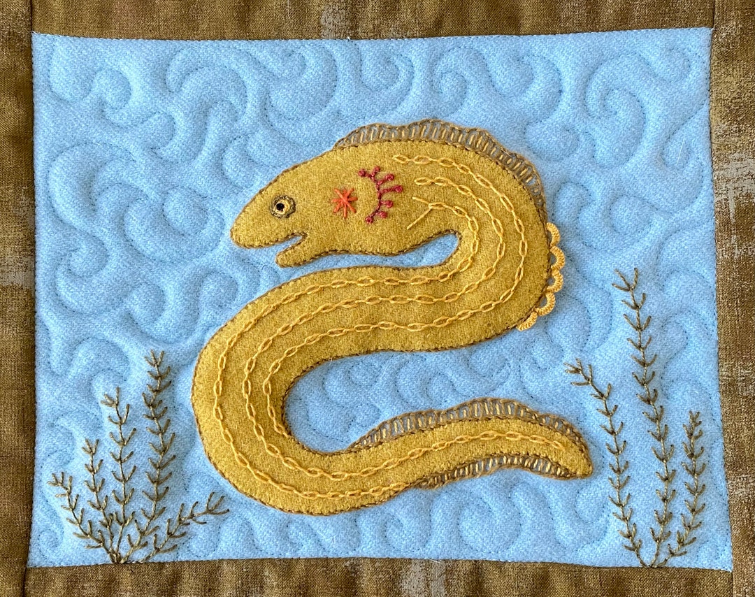 Moray Eel PDF Pattern for Wool Appliqué With Hand Embroidery - Etsy