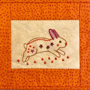 Spotty Rabbit PDF Pattern for Hand Embroidery on Wool or Linen Type ...