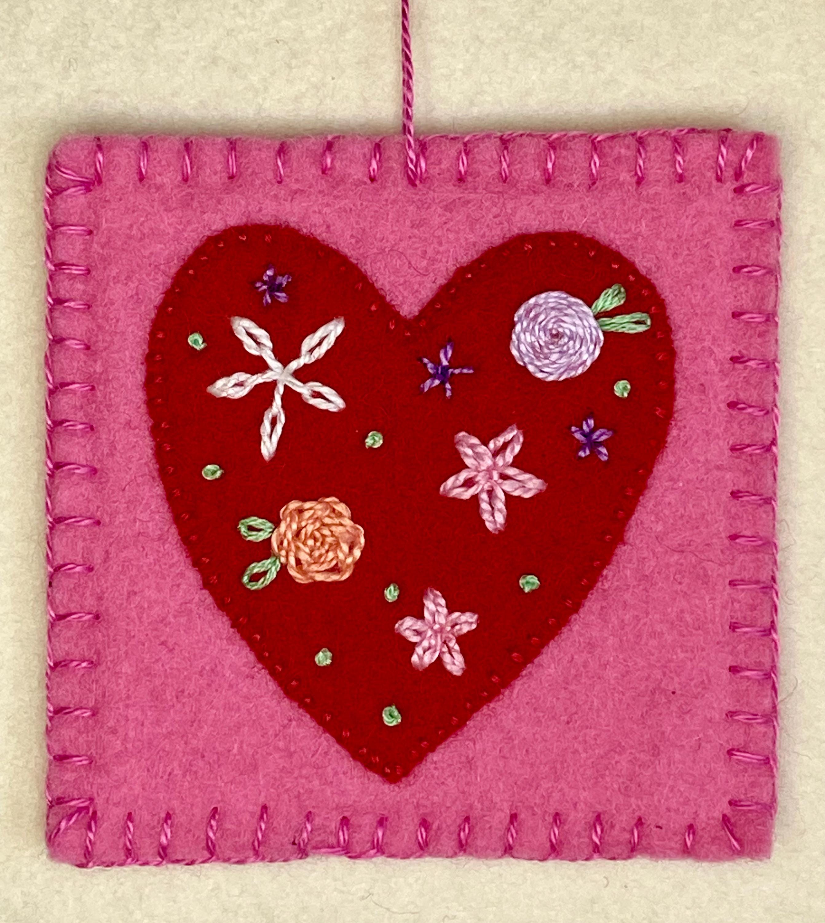 Heart Pin PDF Pattern Wool Appliqué With Embroidery - Etsy