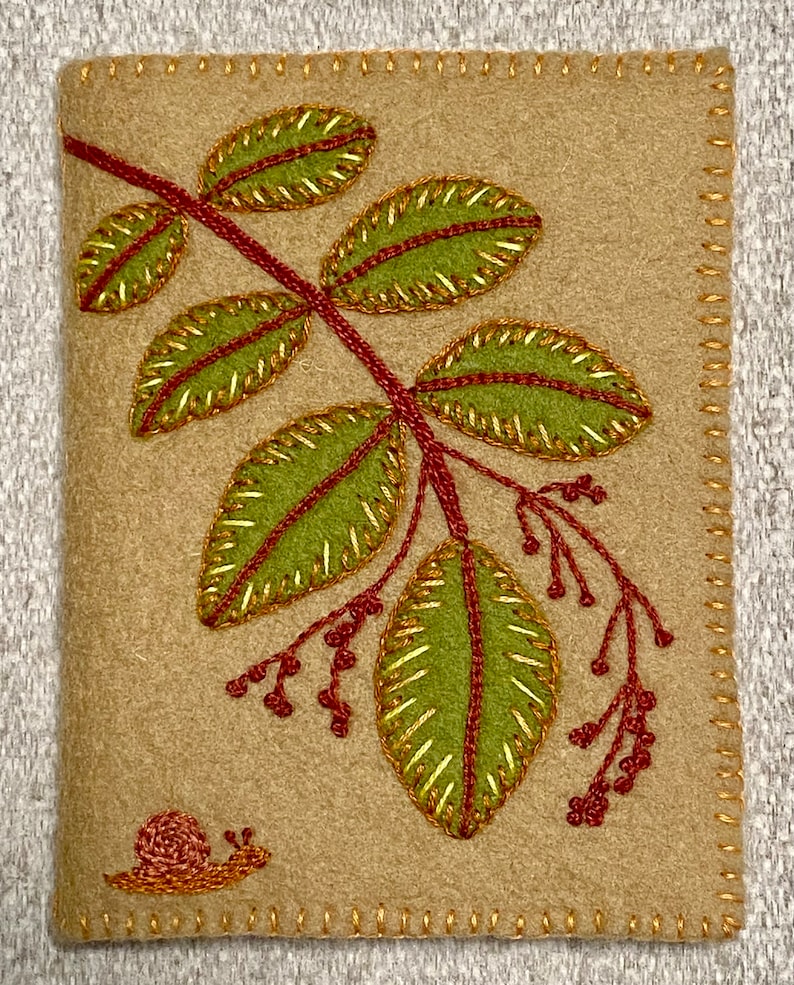 Autumn Branch Needle Book PDF Pattern for Hand Embroidery on Wool Felt ...