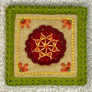 Posy Ornament PDF Pattern Autumn Colors Wool Felt Appliqué With ...