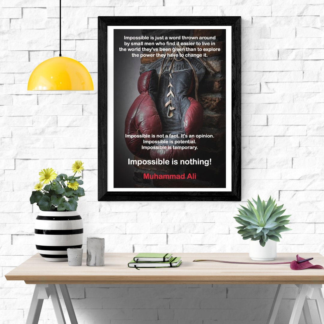 Muhammad Ali Impossible Boxer Poster Home Office - Etsy