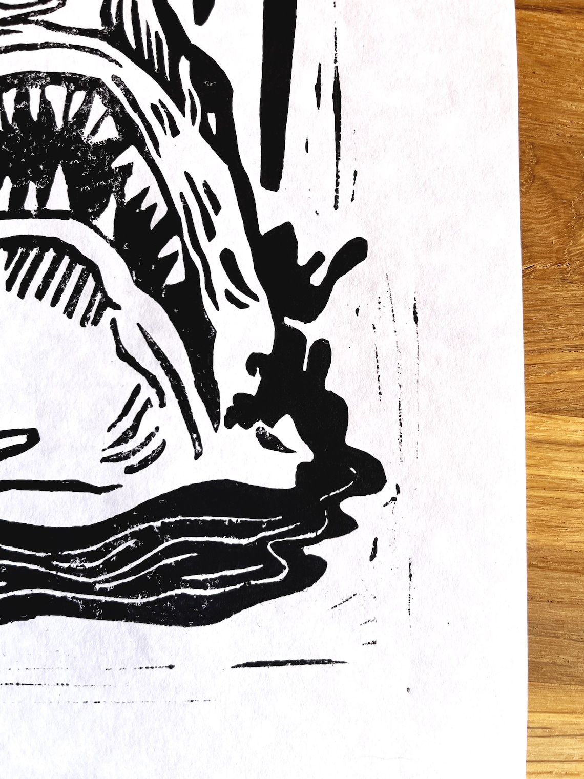 Shark Linocut Print | A4 Size | Lettering Print | Marine Animal ...