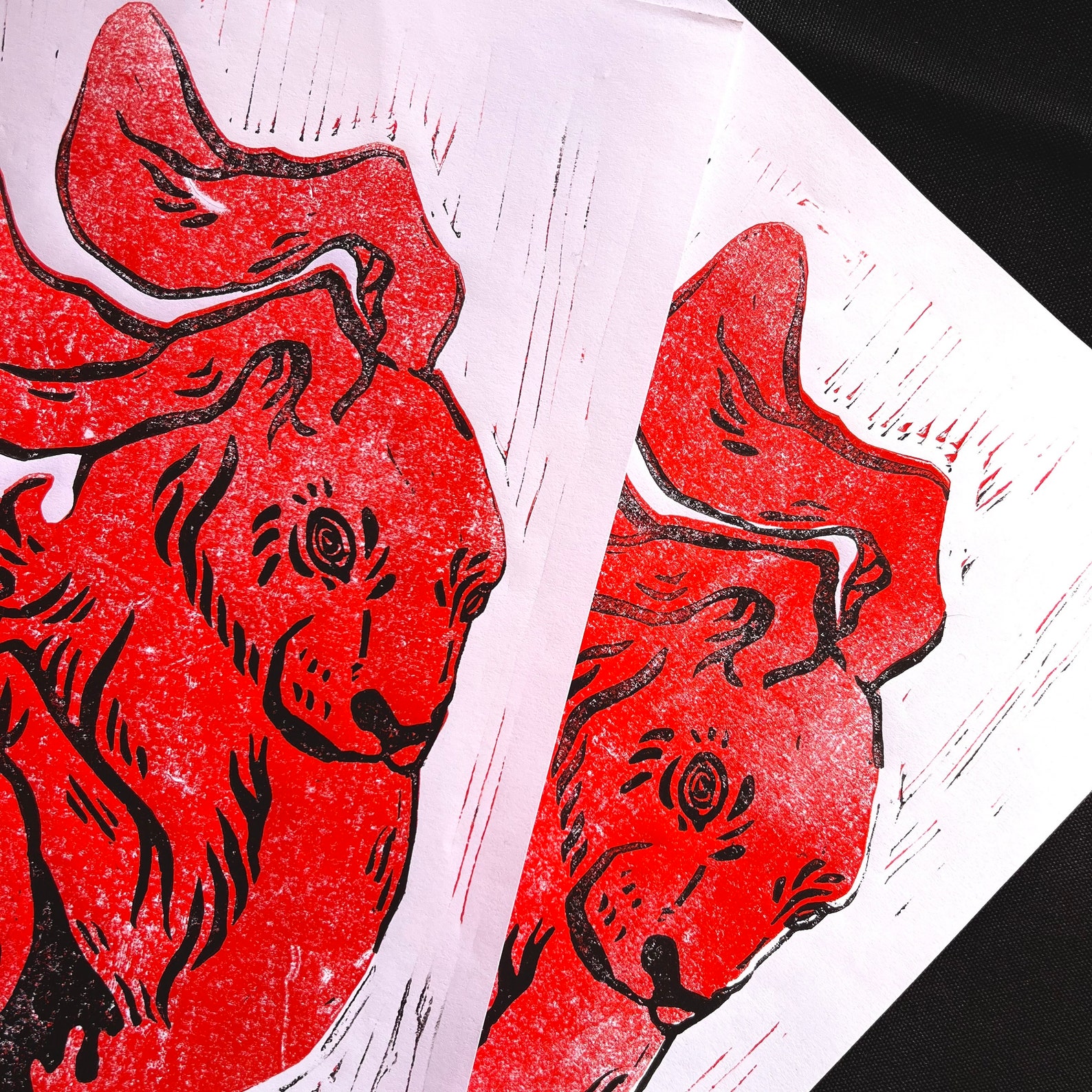 Bunny Linocut Print A4 Size Reduction Print Animal Illustration - Etsy