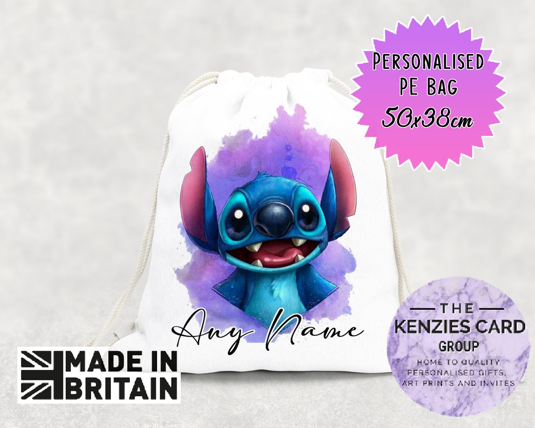 Personalised Disney's Lilo and Stitch Gym Bag, Girls Kids Drawstring ...