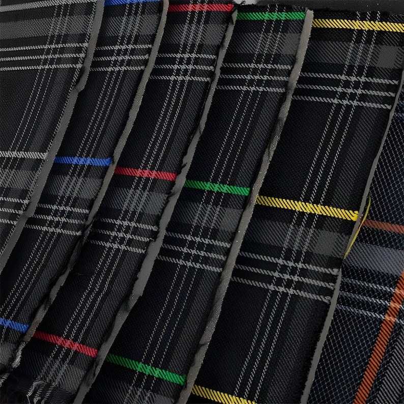 GTI Yellow Plaid Car Upholstery Fabric - VW Golf MK7- 3.5mm Comfort ...