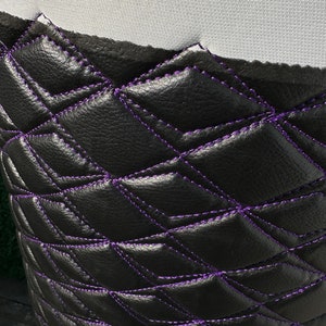 Purple Quilted Vinyl Faux Leather Car Upholstery Fabric | Cross ...
