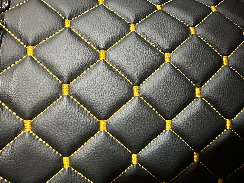 Stitched Vinyl Synthetic Leather Auto Upholstery Material | 2"x2" 5x5cm ...