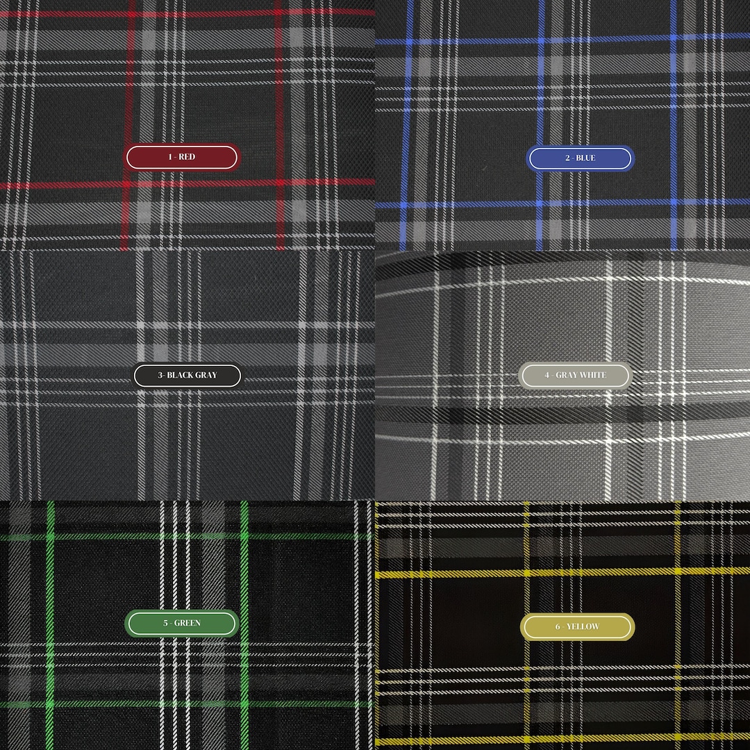 Plaid Car Upholstery Fabric - VW Golf GTI MK7- 3mm Foam - 59" - 150CM ...