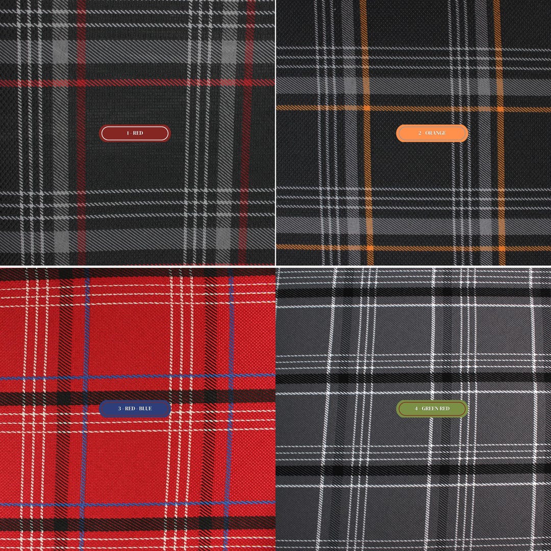 Plaid Car Upholstery Fabric - VW Golf GTI MK7- 3mm Foam - 59" - 150CM ...