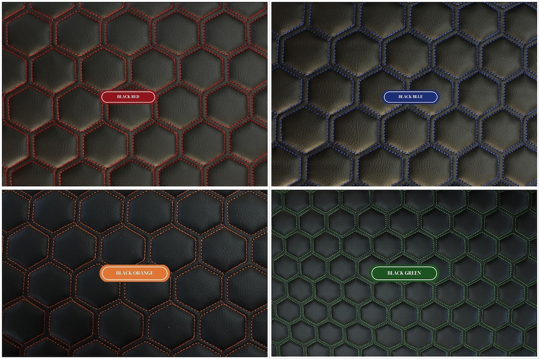 Hexagon Quilted Vinyl Grain Faux Leather Car Upholstery Fabric | 2 ...