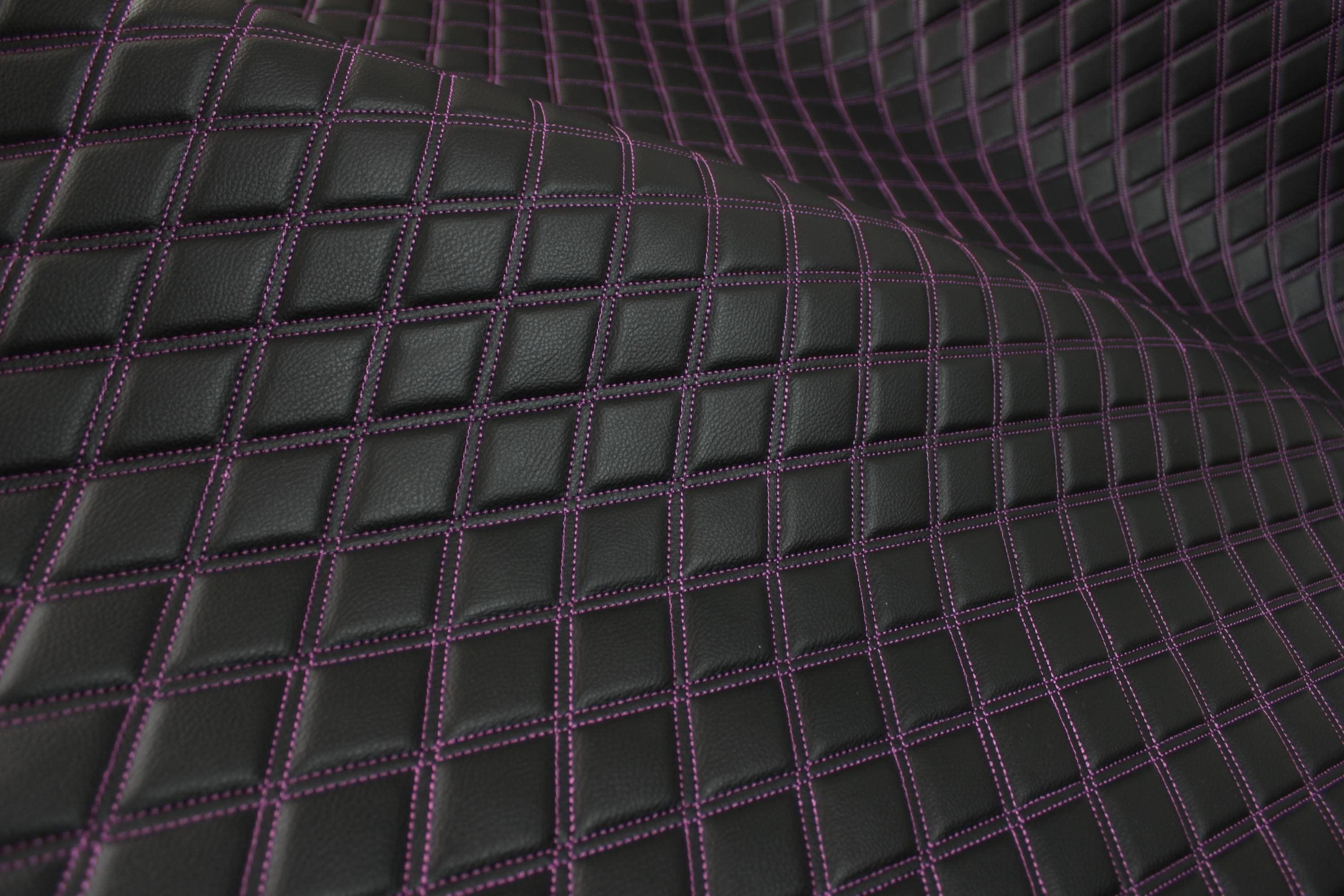 Double Quilted Vinyl Faux Leather Car Upholstery Fabric | 2"x3" 5x7.5cm ...