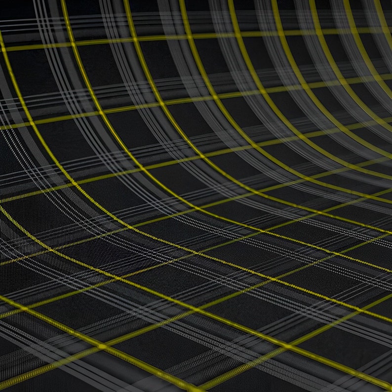GTI Yellow Plaid Car Upholstery Fabric - VW Golf MK7- 3.5mm Comfort ...