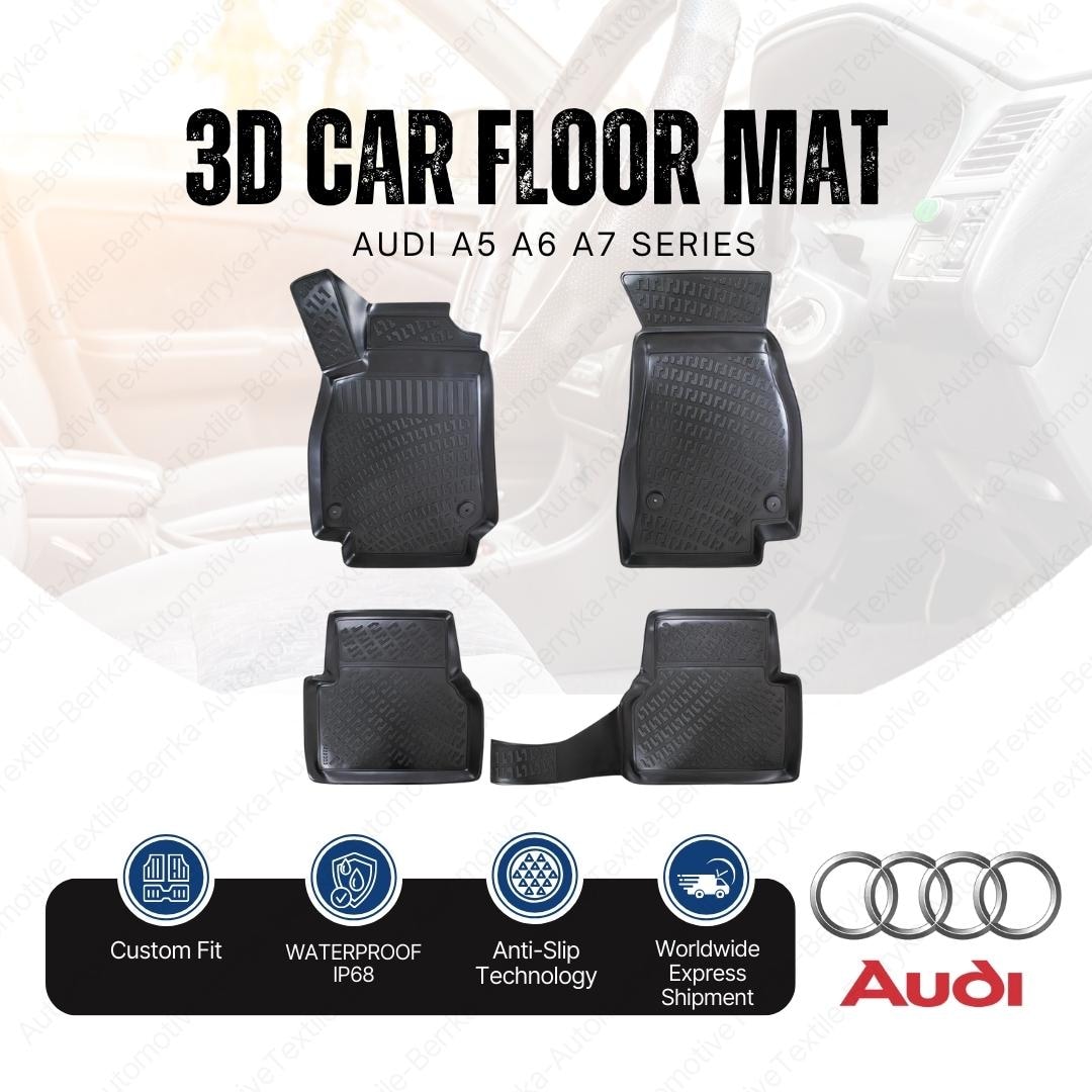 Audi A5 A6 A7 Series Floor Mats 4 Px Set Waterproof 3D Custom Fit Car ...