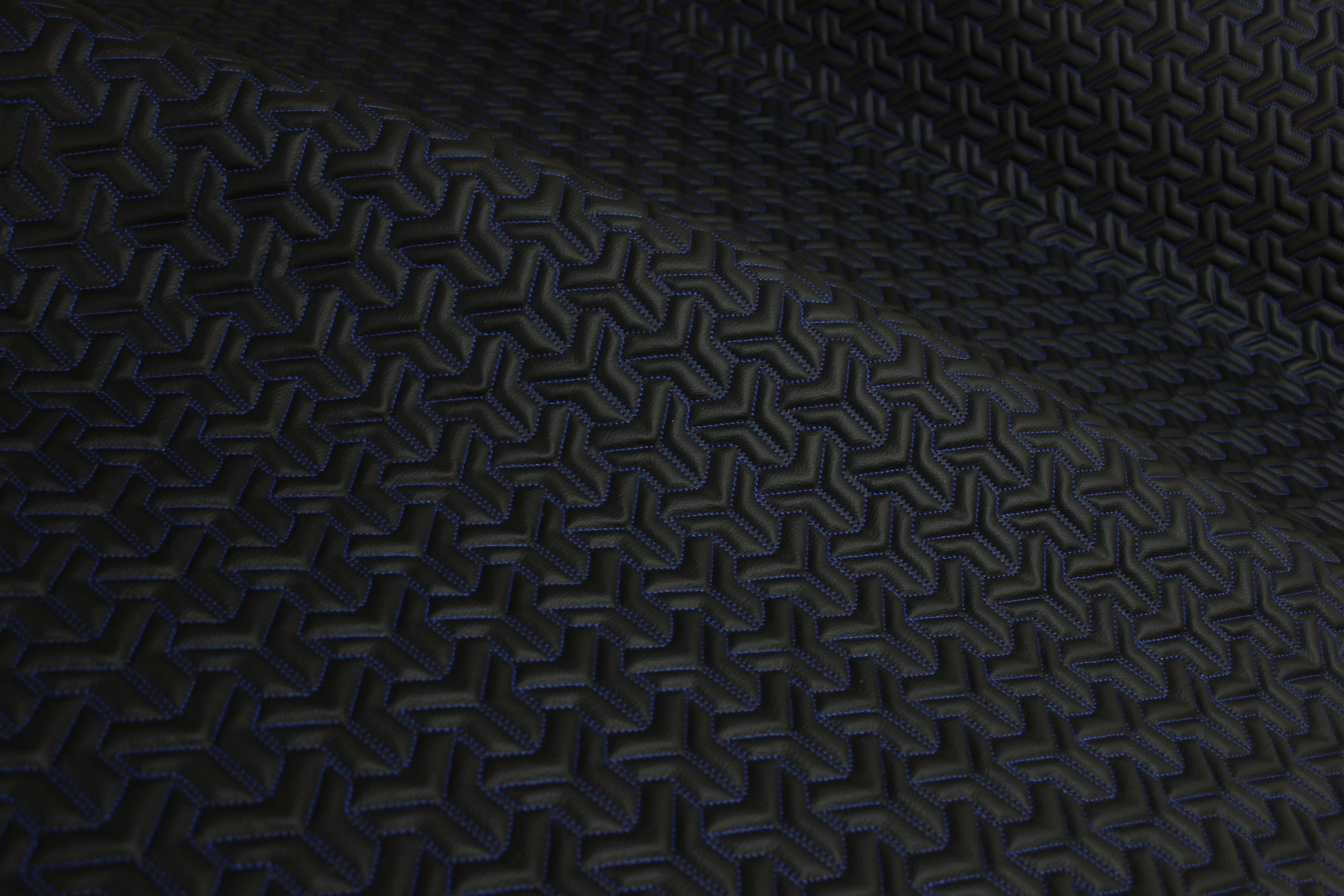 Trio Triangle Quilted Faux Leather Upholstery Fabric | Foam Backing ...