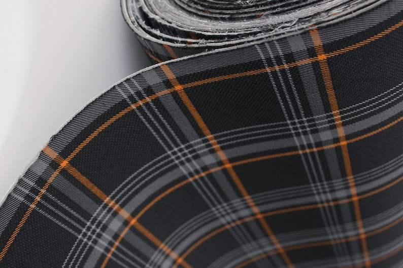 Orange Plaid Car Upholstery Fabric - VW Golf GTI MK7- 3mm Foam - 59 ...