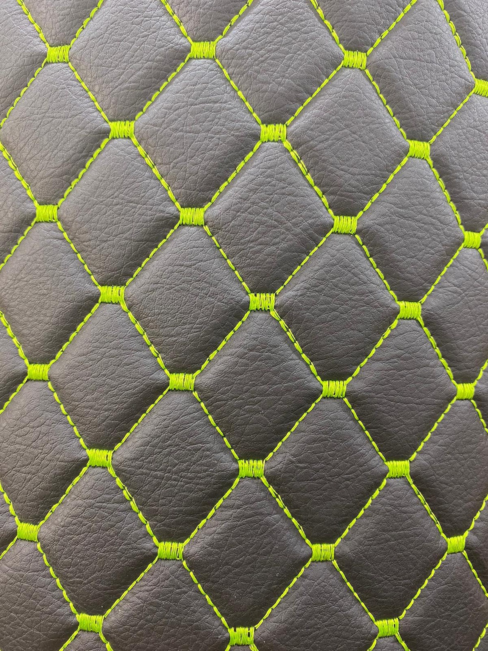 Stitched Vinyl Synthetic Leather Auto Upholstery Material 2x2 5x5cm ...