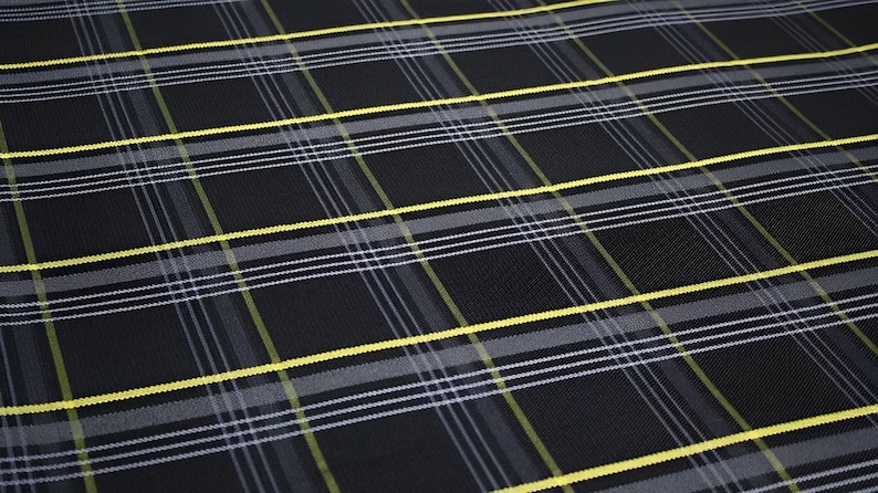 GTI Yellow Plaid Car Upholstery Fabric - VW Golf MK7- 3.5mm Comfort ...
