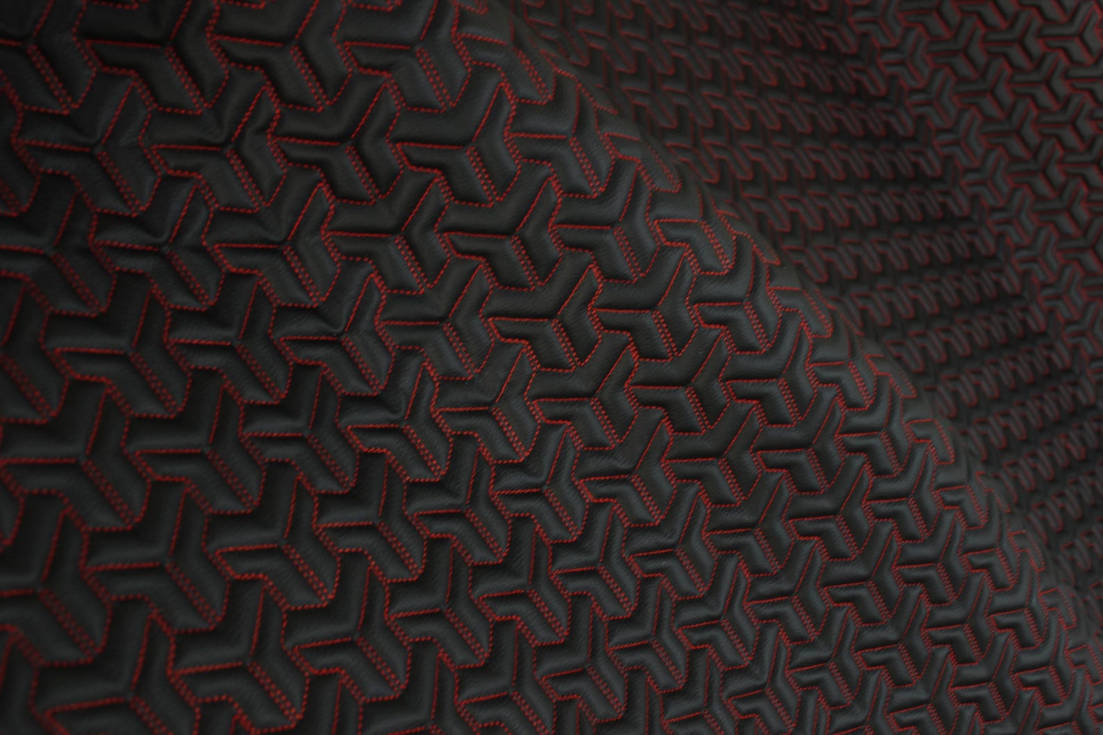 Trio Triangle Quilted Faux Leather Upholstery Fabric | Foam Backing ...