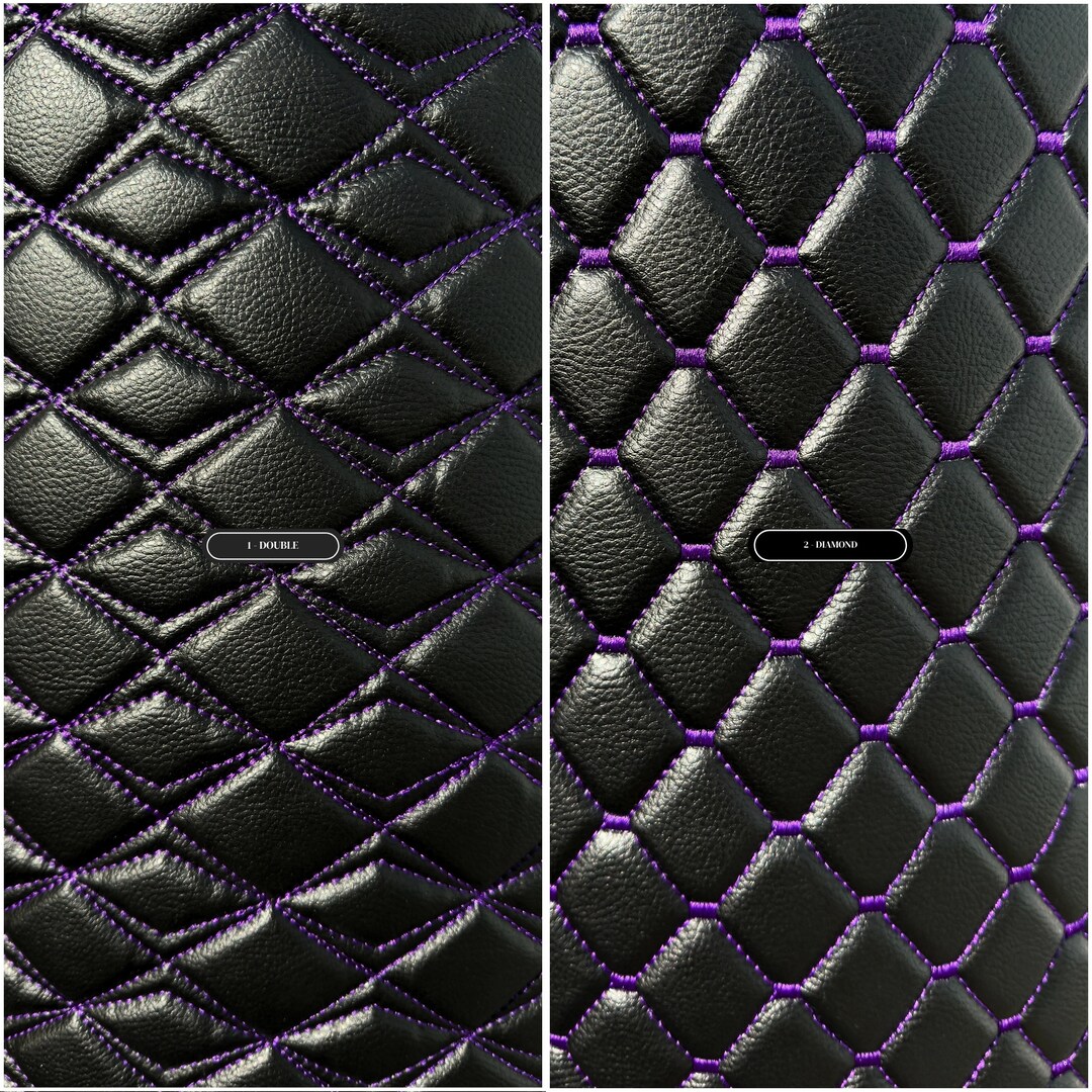 Purple Quilted Vinyl Faux Leather Car Upholstery Fabric Cross Stitch ...