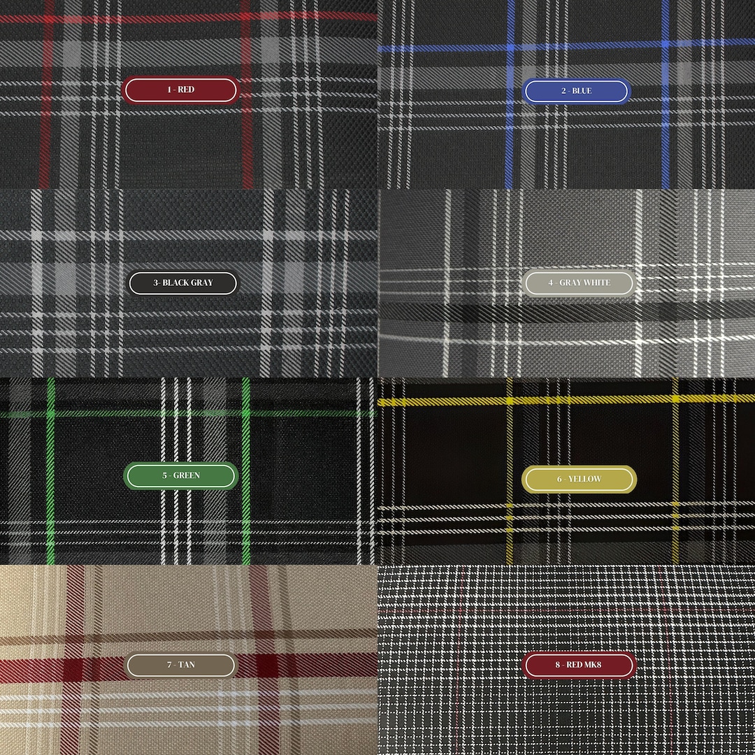 Plaid Car Upholstery Fabric VW Golf GTI MK7 3mm Foam 59 150CM Tartan ...
