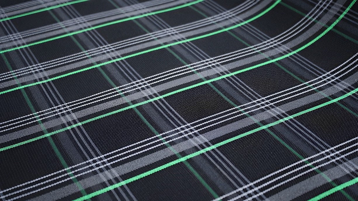Green Plaid Car Upholstery Fabric - VW Golf GTI MK7- 3mm Comfort Foam ...