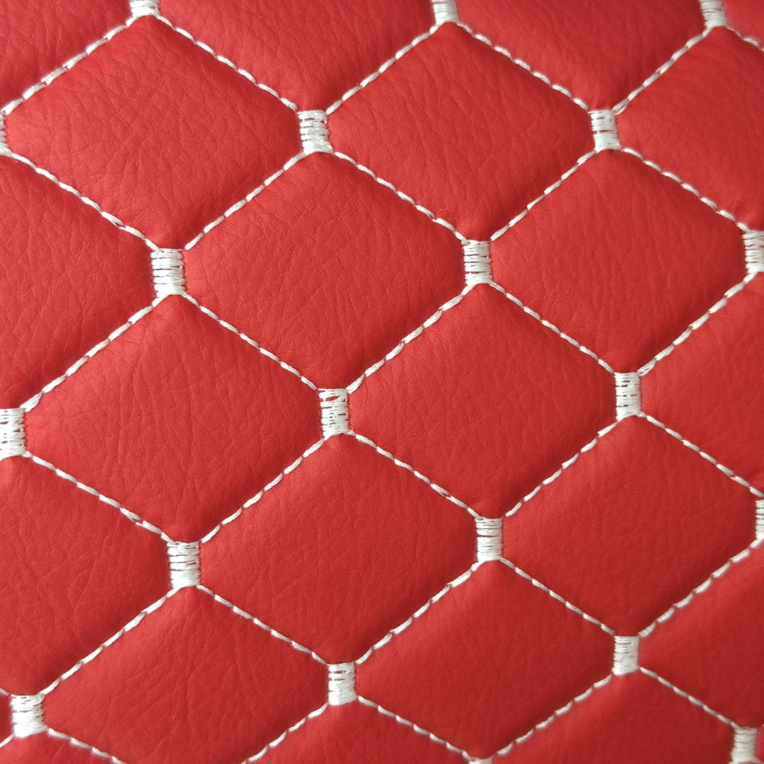 Stitched Vinyl Synthetic Leather Auto Upholstery Material | 2"x2" 5x5cm ...