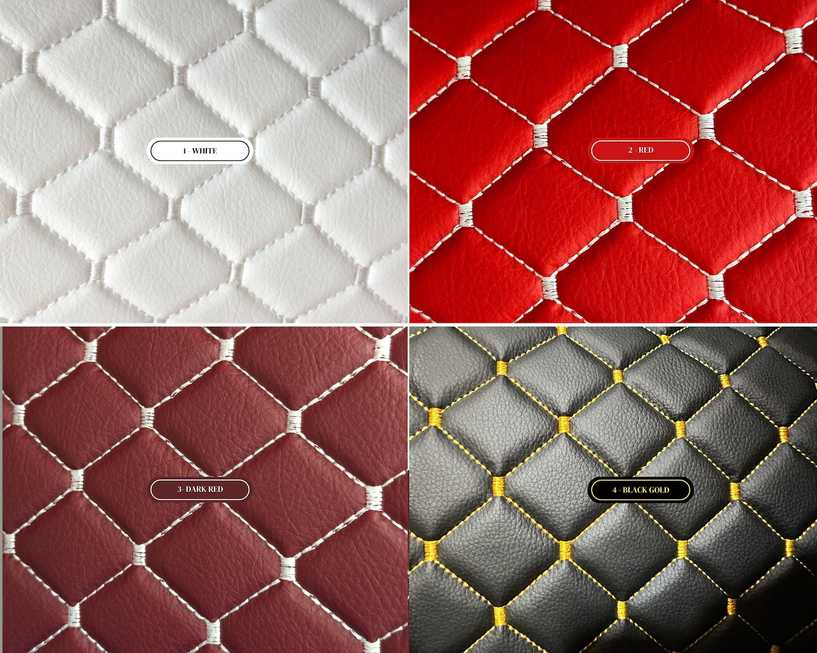 Stitched Vinyl Synthetic Leather Auto Upholstery Material | 2"x2" 5x5cm ...