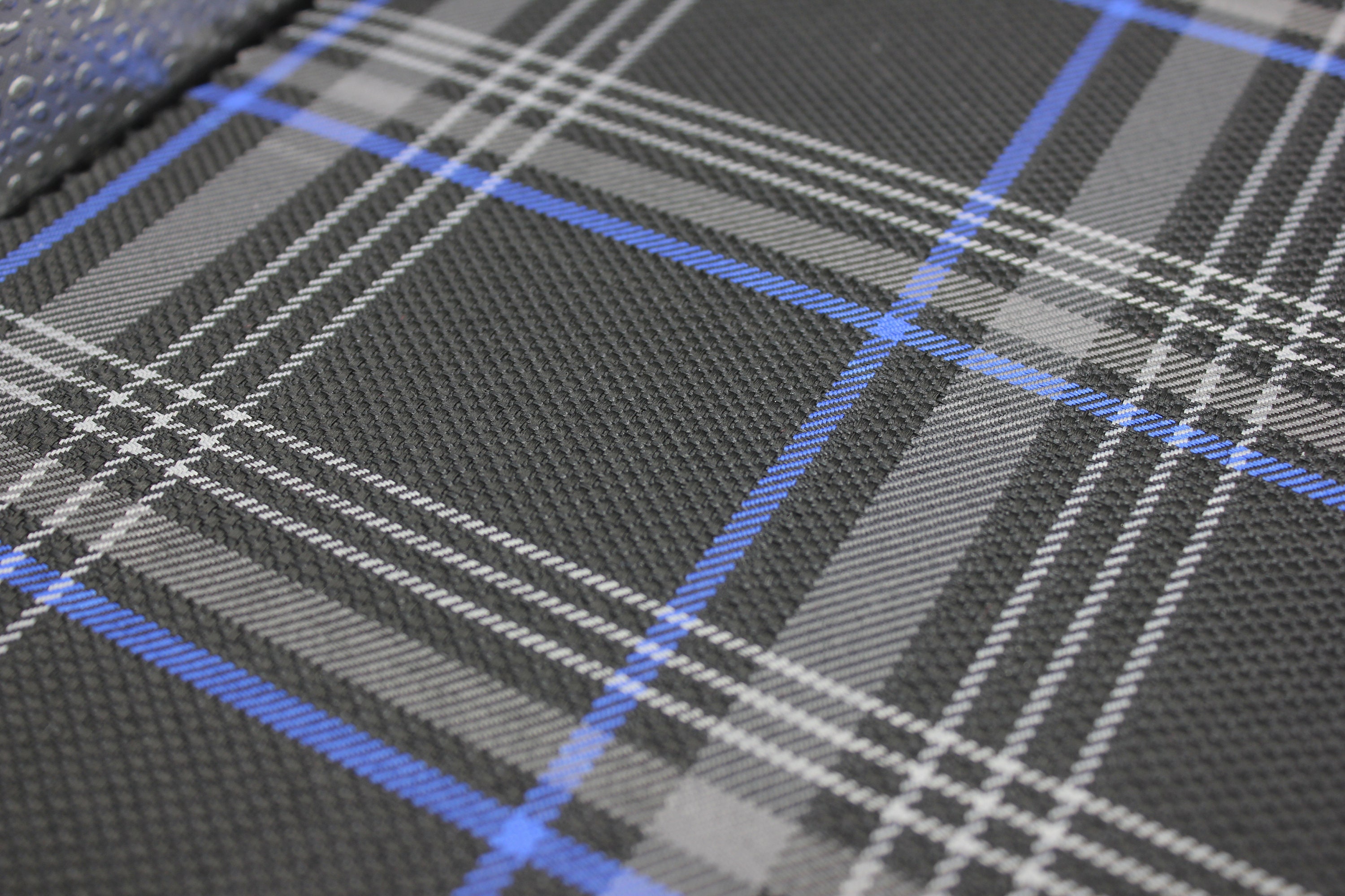 Blue Plaid Car Upholstery Fabric - VW Golf GTI MK7- 3mm Comfort Foam ...