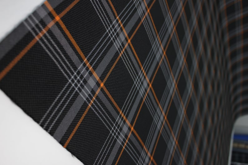 Orange Plaid Car Upholstery Fabric - VW Golf GTI MK7- 3mm Foam - 59 ...