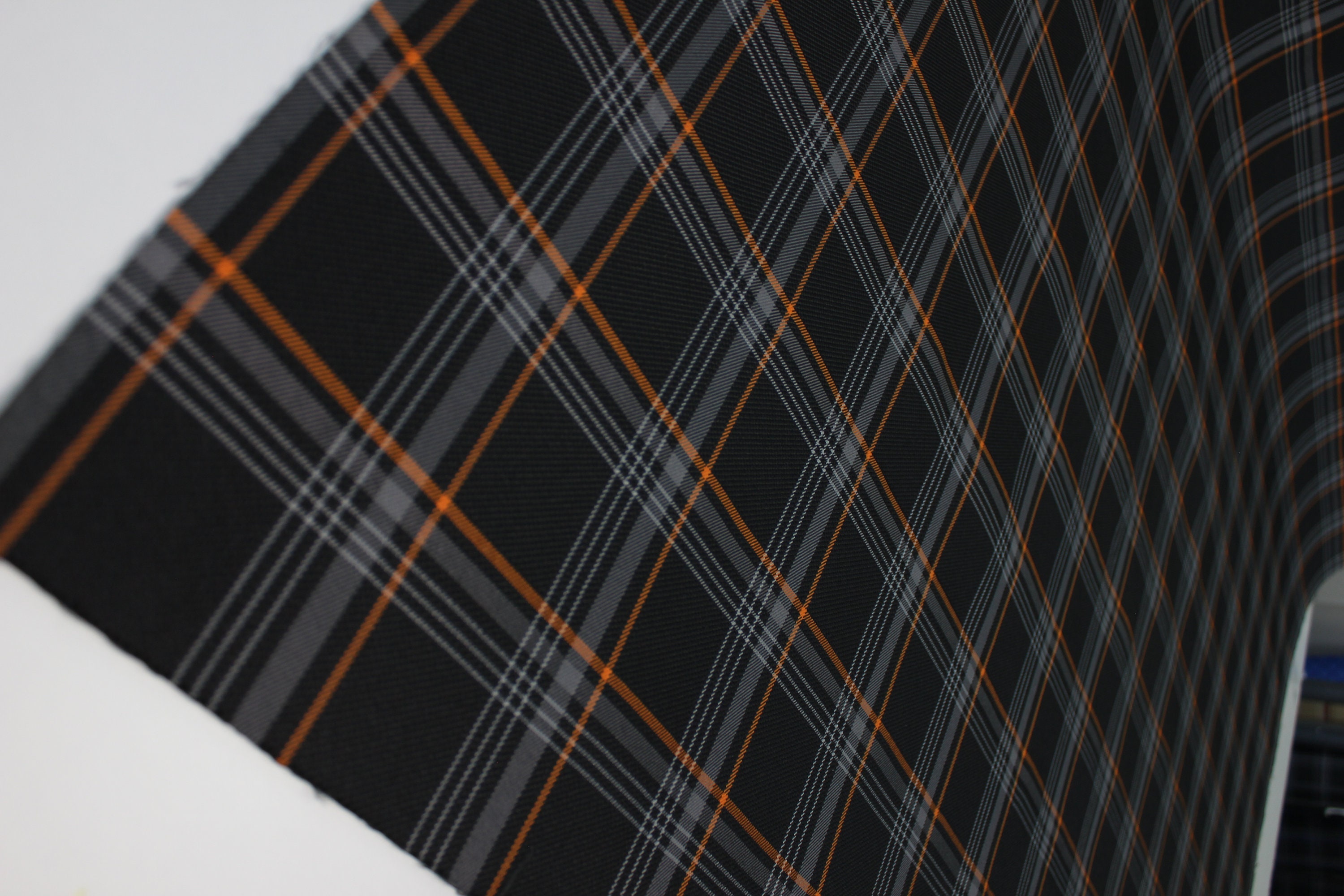 Orange Plaid Car Upholstery Fabric - VW Golf GTI MK7- 3mm Foam - 59 ...