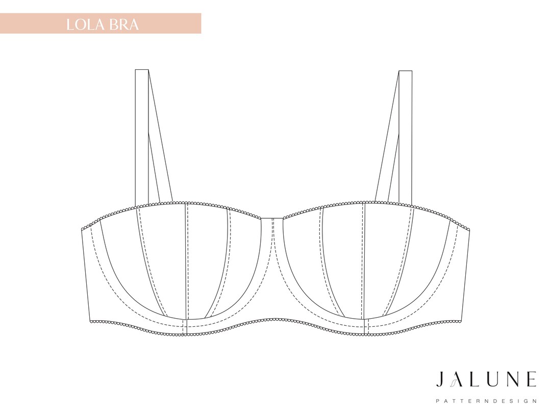 LOLA BRA Intant Download PDF Sewing Pattern Fir a Balconette Underwire ...