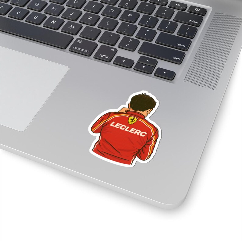 Charles Leclerc Ferrari F1 Sticker Back View Minimalist Cartoon Formula ...